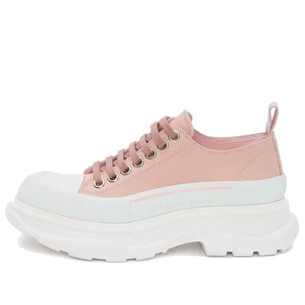 Alexander McQueen Tread Slick Low Lace Up Sneakers - Light Pink/white