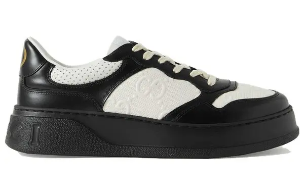 Gucci Gg Embossed Sneakers - White/black