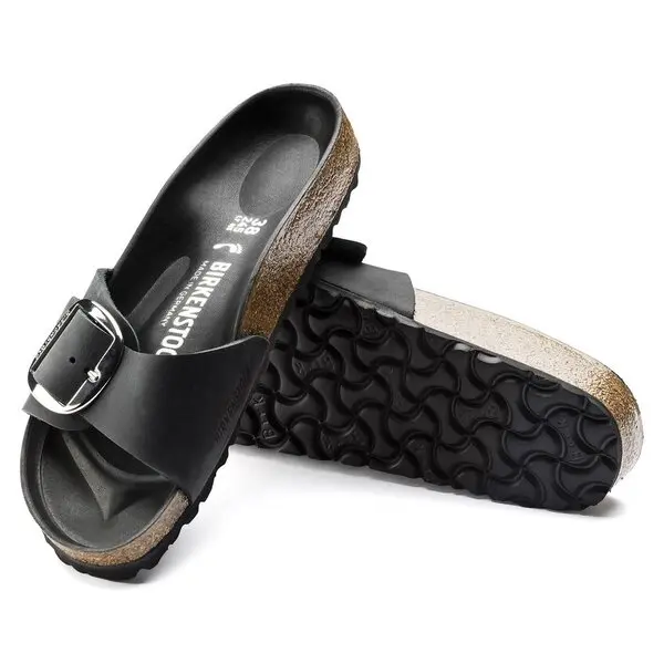 BIRKENSTOCK Madrid Big Buckle Sandals - Black