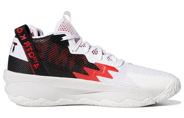 Adidas Dame "dame Time" High Top Sneakers - White/black/red