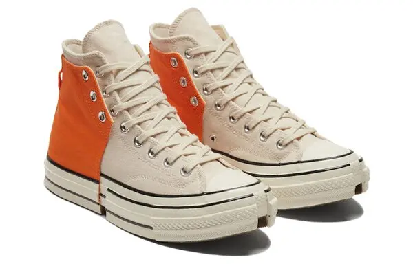 CONVERSE Feng Chen Wang X Chuck 70 2-in-1 High Top Sneakers - White/orange