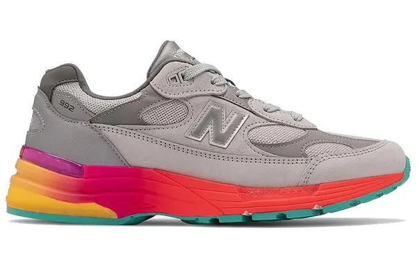 NEW BALANCE 992 Made In Usa Sneakers - Gray/orange/red