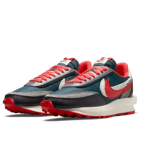 Nike X Sacai X Undercover Ld Waffle "midnight Spruce University Red" Sneakers - Green/black/red