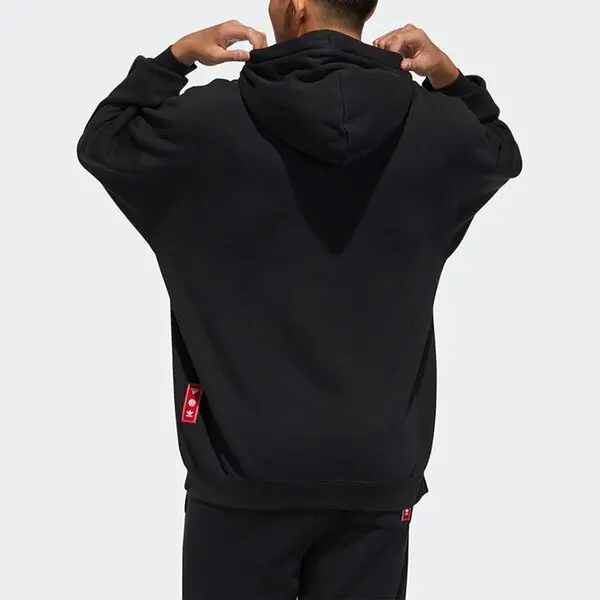 Adidas Originals Graphic Logo Drawstring Hoodie - Black