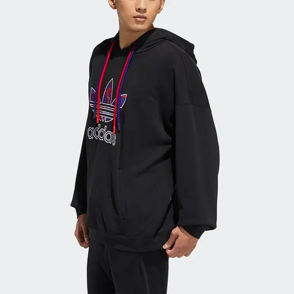 Adidas Originals Graphic Logo Drawstring Hoodie - Black
