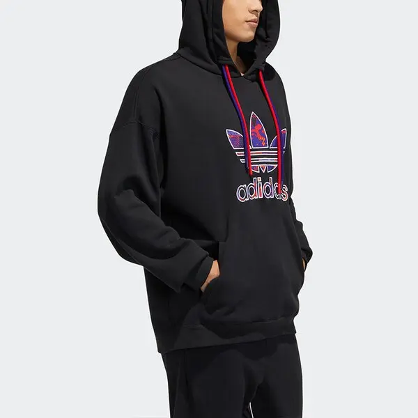 Adidas Originals Graphic Logo Drawstring Hoodie - Black
