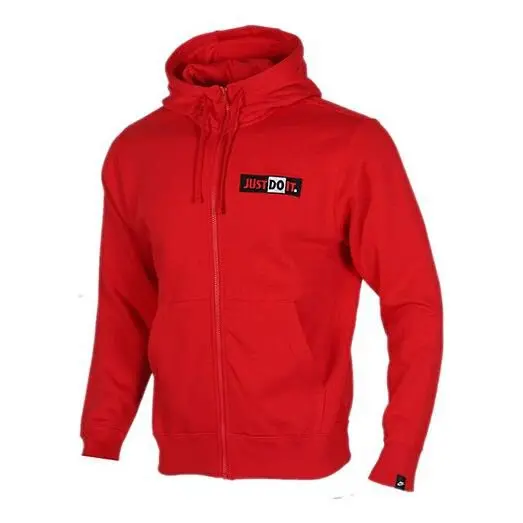 Nike Jdi Full Zip Fleece Hoodie - Red