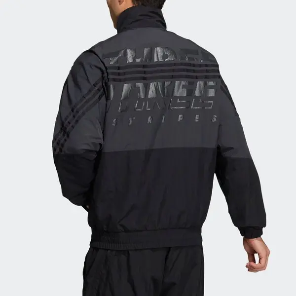 Adidas Logo Alphabet Stand Collar Zip-up Jacket