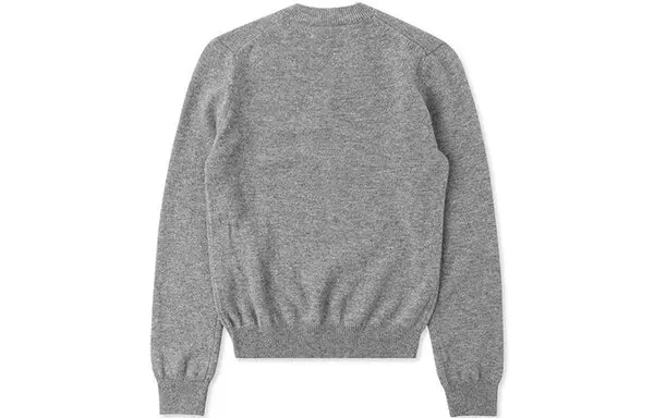 Play Comme Des Garcon V-neck Pullover With Black Heart Applique
