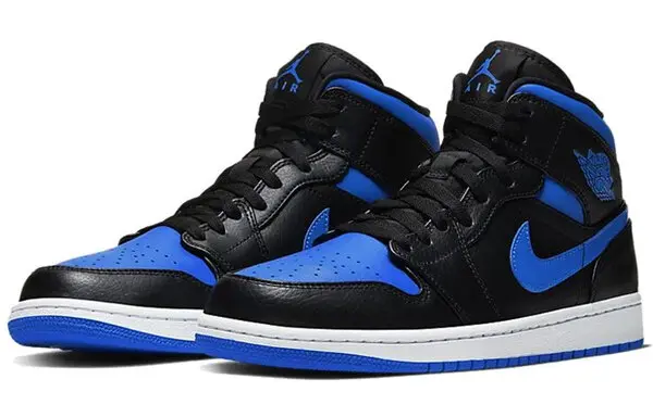 JORDAN 1 Mid "black Hyper Royal - Black/hyper Royal-white