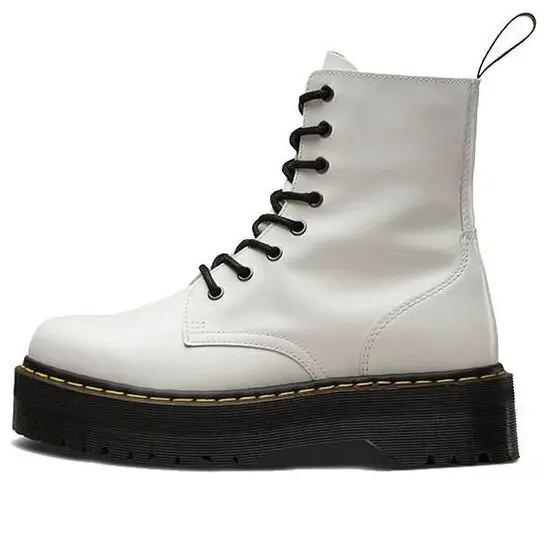 Dr. Martens Jadon Smooth Leather Platform Boot - White