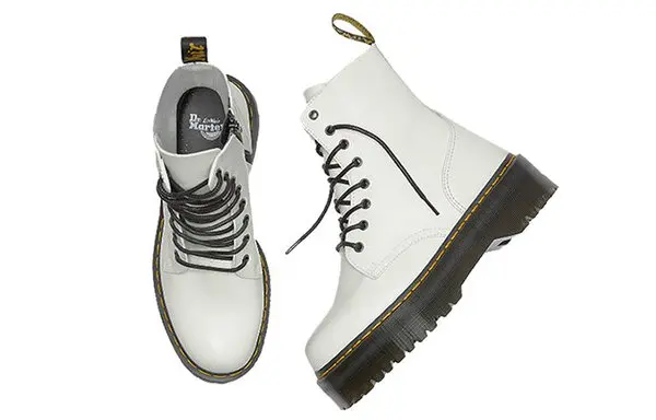 Dr. Martens Jadon Smooth Leather Platform Boot - White