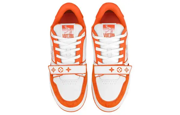 LOUIS VUITTON Trainer High Top Sneakers - White/orange
