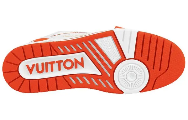 LOUIS VUITTON Trainer High Top Sneakers - White/orange