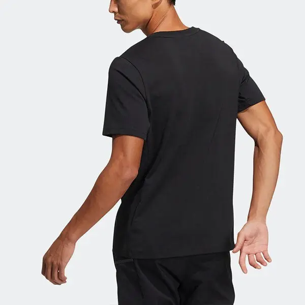 Adidas Alphabet Logo Printing Sports Short Sleeve Black