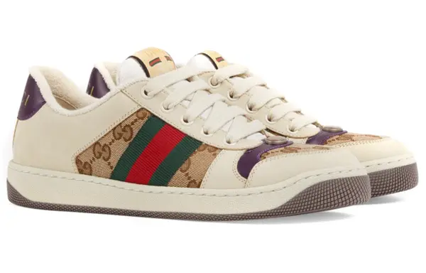 Gucci Screener Gg Logo Sneakers - Beige/brown