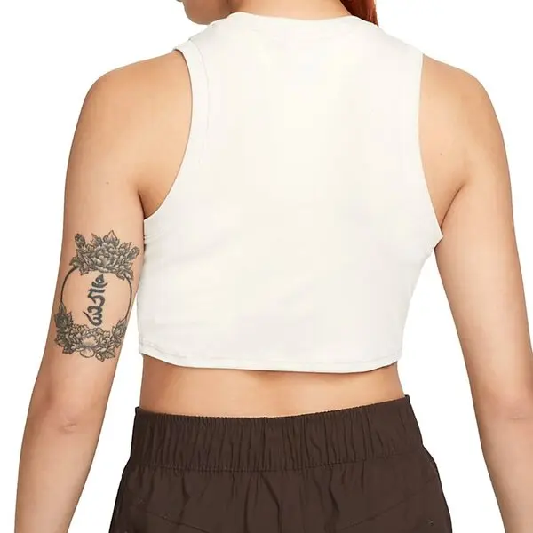 Nike Essentials Ribbed Cropped Tank Top - White