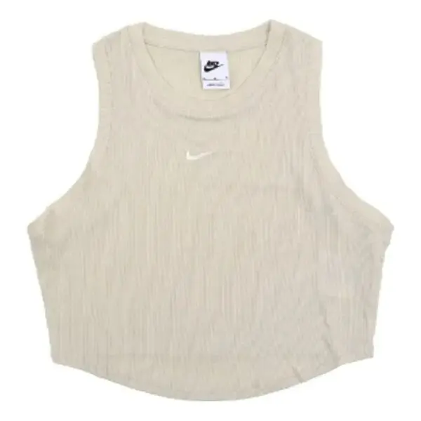 Nike Essentials Ribbed Cropped Tank Top - White