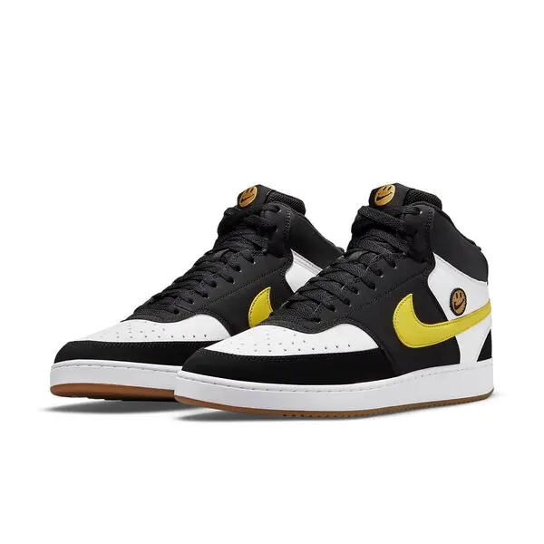 Nike Court Vision Mid Sneakers - Black/white/yellow
