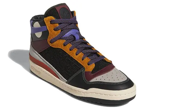 Adidas Forum Mid Patchwork High Top Sneakers - Black/gray/brown