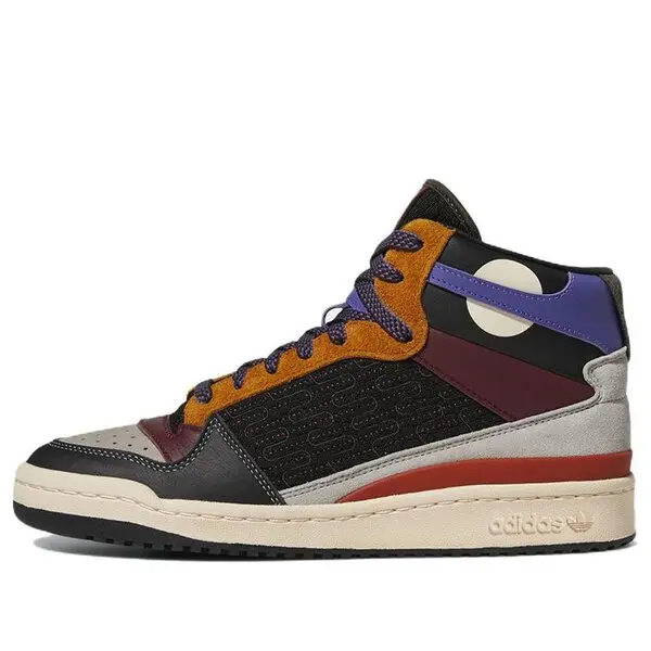 Adidas Forum Mid Patchwork High Top Sneakers - Black/gray/brown