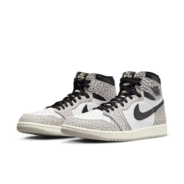 JORDAN 1 Retro High Og "white Cement" Sneakers - Tech Grey/muslin/black