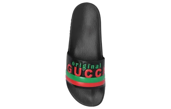 Gucci Embossed Logo Slide - Black