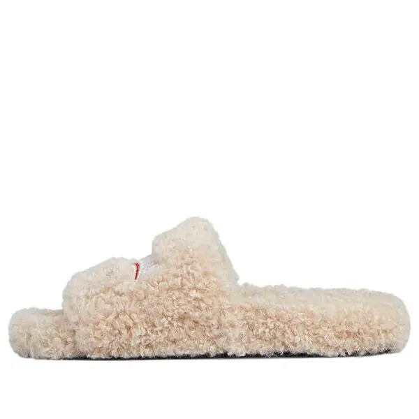 Balenciaga Furry Slides - Beige