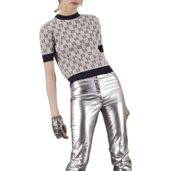 Gucci Gg Lam Jacquard Knit Top