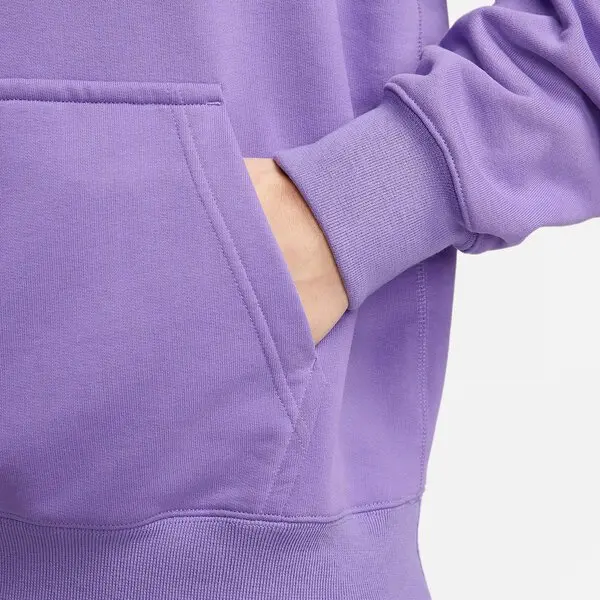 Nike Solo Swoosh French Terry Pullover Hoodie - Purple/white