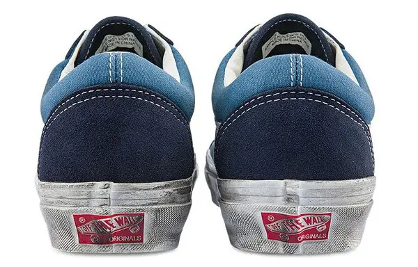VANS Og Old Skool Lx "stressed Navy" Lace-up Sneakers - Blue/white
