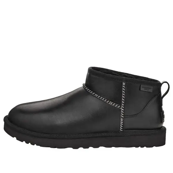 UGG Classic Ultra Mini Leather Boots - Black