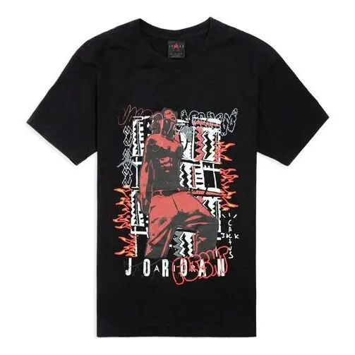 JORDAN X Travis Scott Joint Houston Rapper T-shirt - Black