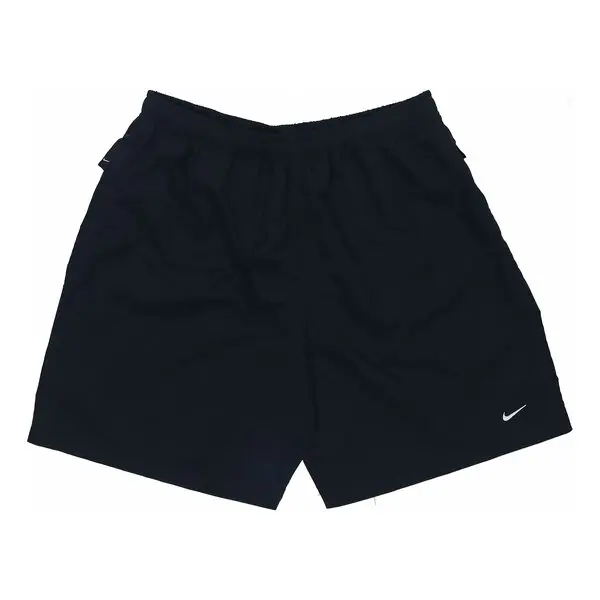 Nike Logo Micro Mark Breathable Solid Color Shorts Couple Style Black - Multi-color