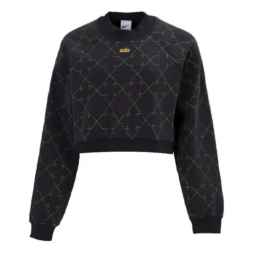 Nike Cropped Fleece Pullover - Black