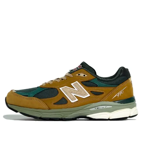 NEW BALANCE 990v3 Made In Usa "tan Green - Brown/black