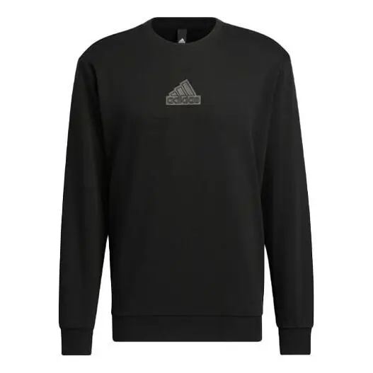 Adidas Logo Long Sleeve Crewneck - Black