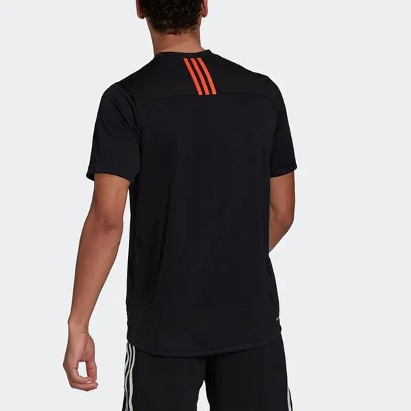 Adidas Solid Color Alphabet Logo Printing Pullover Sports Short Sleeve Black T-shirt