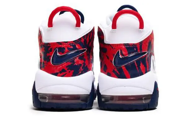 Nike More Uptempo "red Navy Camo - White/blue/red
