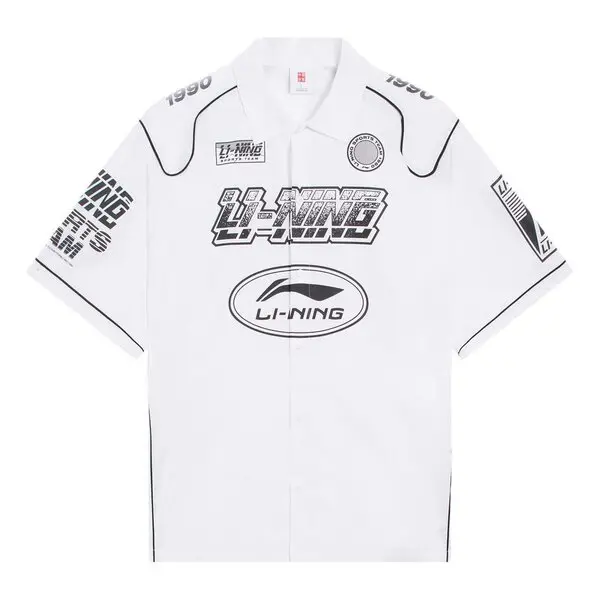 LI-NING Sports Team Graphic Shirt White - White/black