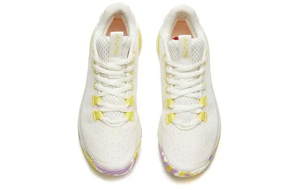 ANTA Light Cement Bubble 2 Cushioned Basketball Sneakers - White/yellow