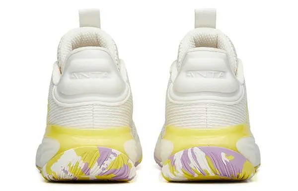 ANTA Light Cement Bubble 2 Cushioned Basketball Sneakers - White/yellow