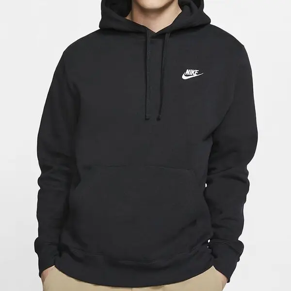 Nike Club Fleece Pullover Hoodie - Black