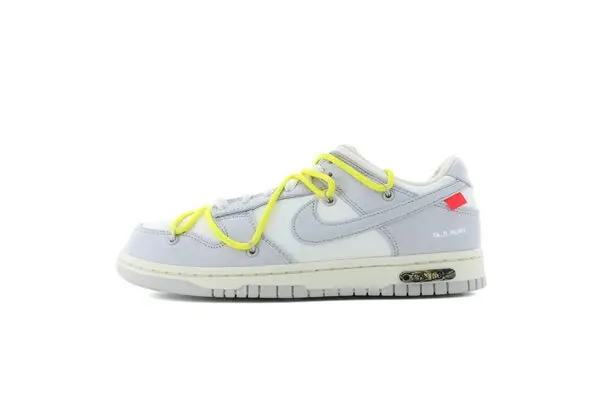 Nike X Off-white Dunk Low 'lot 27 Of 50' Sneakers - Gray/white