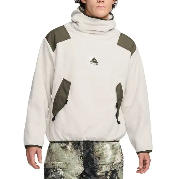 Nike Balaclava Retro Fleece Pullover 'light Bone Khaki - Light Bone/cargo Khaki/black