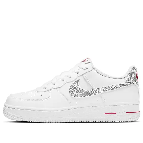 Nike Force 1 Low Athletic Sneakers - White/grey/red