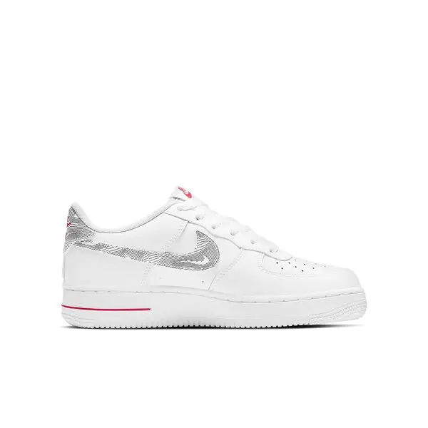 Nike Force 1 Low Athletic Sneakers - White/grey/red