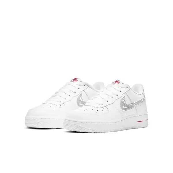 Nike Force 1 Low Athletic Sneakers - White/grey/red