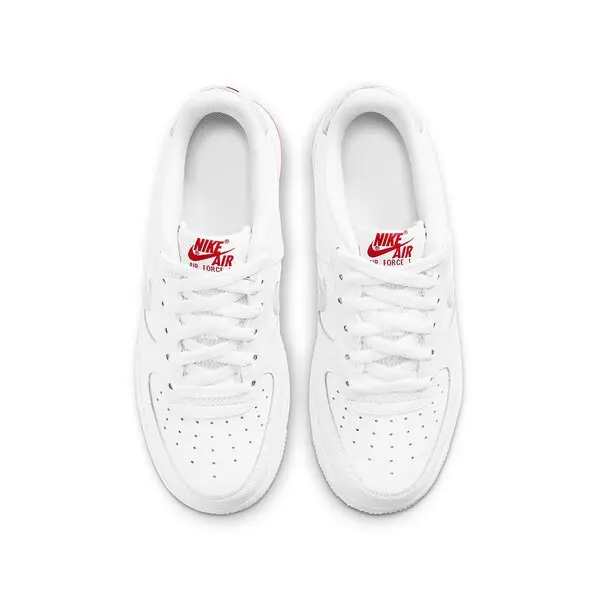 Nike Force 1 Low Athletic Sneakers - White/grey/red