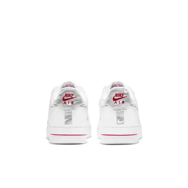 Nike Force 1 Low Athletic Sneakers - White/grey/red